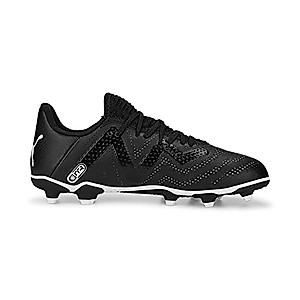 PUMA Future Play Firm Artificial Ground Sneaker, Black-White, 6.5 US Unisex Big Kid