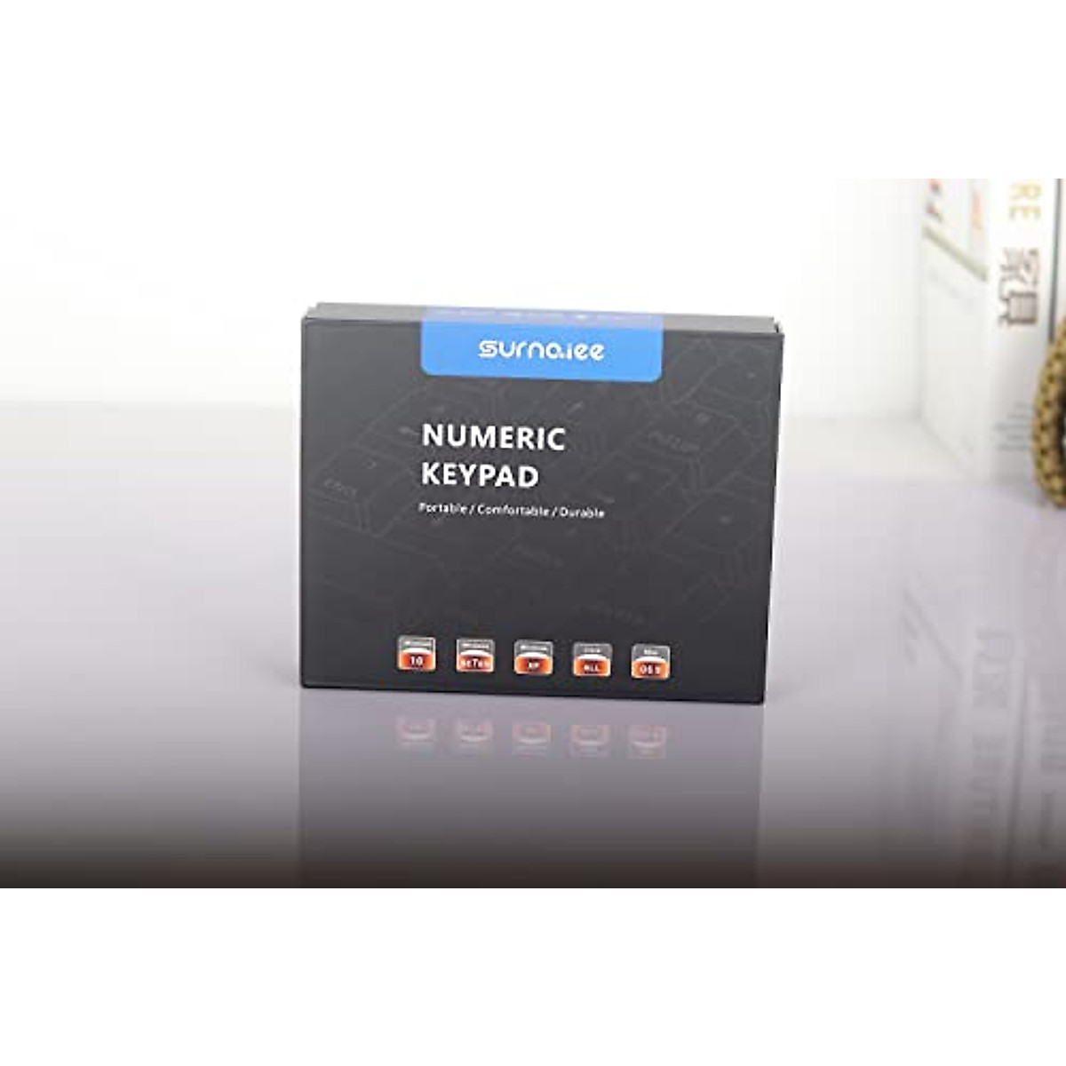 SurnQiee Wireless Numeric Keypad, 2.4G Rechargeable Number Pad 35-Keys for Efficient Data Input