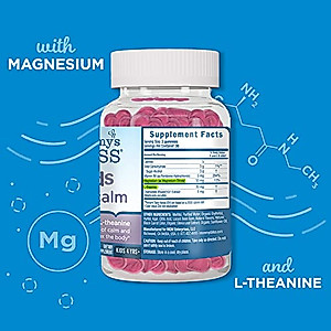 Mommy's Bliss Kids Feel Calm Gummies, Support a Sense of Calm and Relax The Body, Made with Magnesium, L-theanine, Sugar Free Raspberry Lemonade Flavor, Age 4+, 60 Gummies
