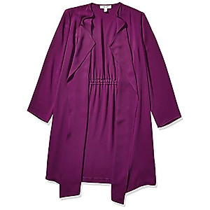 NINE WEST Women's Soft Crepe Duster, Wild Plum, L