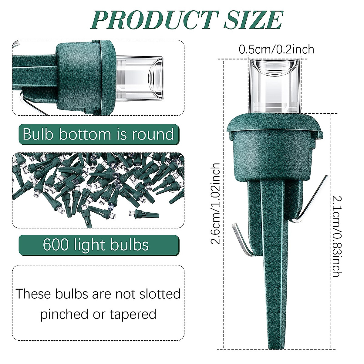 VIHOSE 600 Pcs Christmas Led 5mm Mini Light Bulbs String Light Replacement Bulbs Christmas Light Bulbs Indoor Outdoor Wide Angle Wire Light with Green Base for Xmas Tree Garden Decor (Warm White Bulb)