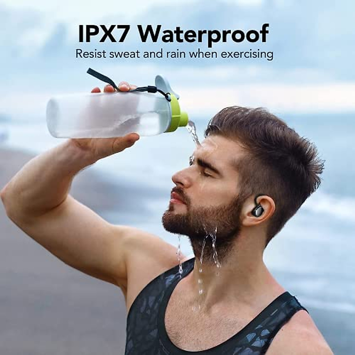 KT1 Ear Buds Wireless Earbuds V5.3 Bluetooth Earbuds 120Hrs Playtime, 4.7g Mini Size Painless Wear, IPX7 Waterproof, Deep Bass 2.0, Over-Ear Earbuds Wireless Bluetooth Headphones for Sport Running