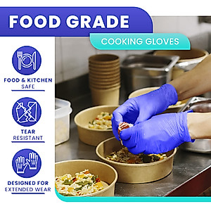 OWELL Medical Exam Nitrile Gloves | MEDIUM | 4mil Disposable Gloves, Powder-Free, Latex-Free Food Safe Certified Gloves (100ct)