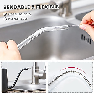 Hiware Straw Cleaner Brush Set, 8-Piece Long Cleaning Brush for Straws on Tumbler, Water Bottle, Sippy Cup, and Pipes, Tubes or Hummingbird Feeders
