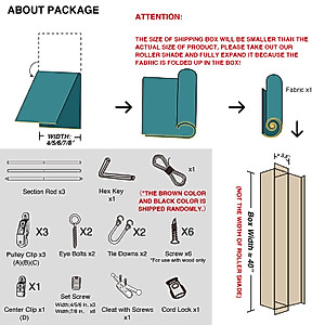 ECOOPTS Outdoor Roller Shade, Roll Up Shade Blind Sun Shade for Patio Porch Back Yard Gazebo Deck Balcony (4'W x 6'L, Light Grey)