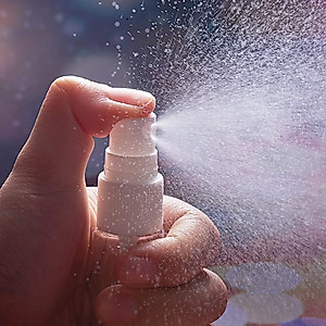 BENECREAT 30 Pack 20ml Fine Mist Spray Bottles Travel Size Bottles Travel Essentials Cosmetic Sample Bottles with 10pcs Plastic Pipettes for Perfume, Essential Oils, Toner