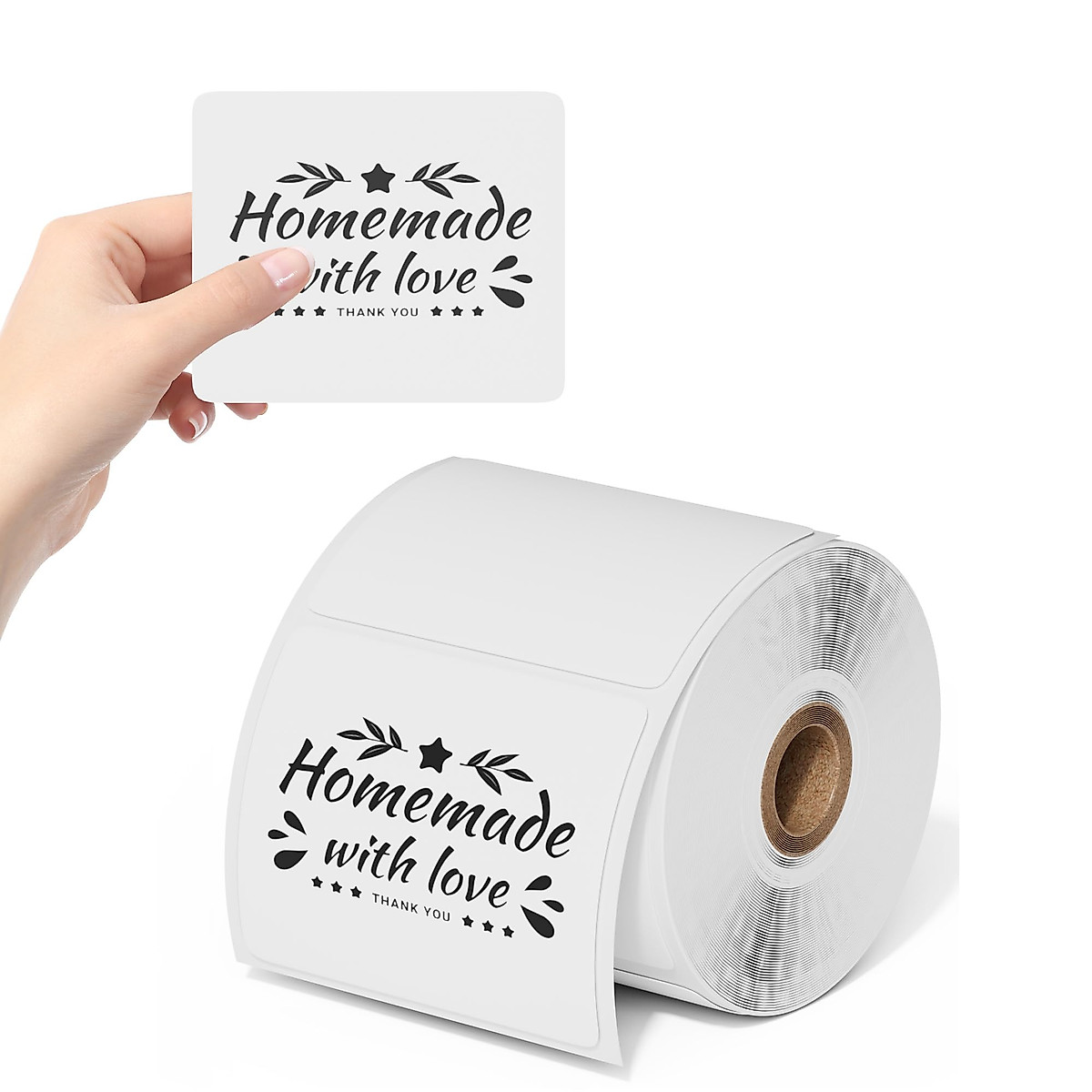 Phomemo 4"x3" Thermal Labels Roll for Small Business Supplies - Commercial Grade Logo Stickers for Business Customized - Waterproof Shipping Labels for Thermal Label Printer - 500 PCS Label Stickers