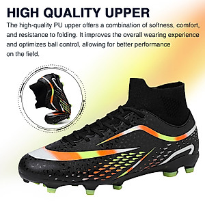 Soccer Cleats Mens Football Cleats Women Outdoor Soccer Shoes Tacos de Futbol para Hombre Zapatos De Futbol para Hombre Football Shoes for Youth Professional Training High Top Soccer Shoe AG/FG