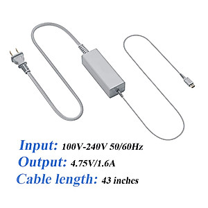 Gamepad Charger for Wii U - AC Power Adapter with Battery Pack for Controller Accessories Bundle and Console