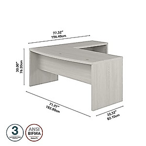 Bush Business Furniture Echo Bow Front L Shaped Desk, 72W, Gray Sand