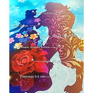 Uhomate Princess Belle Beauty and The Beast Beauty Beast Home Canvas Prints Wall Art Inspirational Quotes Wall Decor Living Room Bedroom Bathroom Artwork C019 (8X10)