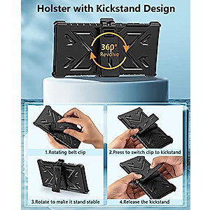 FNTCASE for Samsung Galaxy S22 Ultra Case: Dual Layer Shockproof Protective | Rugged Kickstand & Drop Proof TPU Bumper | Durable Belt-Clip Holster Full Body Protection Heavy Hard Cell Phone Cover 5G