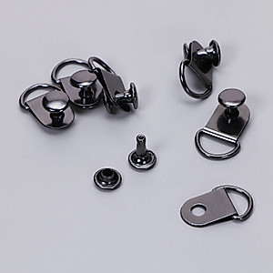 ONLYKXY 50 Pieces Shoe Boot Lace Hooks Buckle Rivets Loop Ring with Rivets, Shoe Boot Buckle
