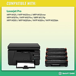 S SMARTOMNI Compatible Toner Cartridge Replacement for HP 83A CF283A (4-Pack,Black), for Use with HP MFP M225dn M225dw M127fw M127fn M201dw M201n M125nw M125a Printer Series