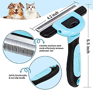 MIU COLOR Pet Grooming Brush, Deshedding Tool for Dogs & Cats, Effectively Reduces Shedding by up to 95% for Short Medium and Long Pet Hair