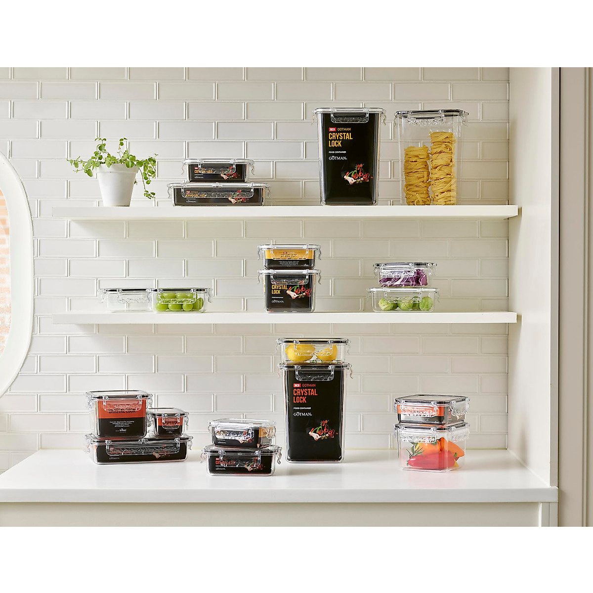 gotman Airtight Food Storage Container With Lid (47.3oz) BPA-Free | Meal Prep | Microwave, Freezer and Dishwasher Safe Leak-Proof | Kitchen Fridge Organizer Boxes | lids airtight sealing