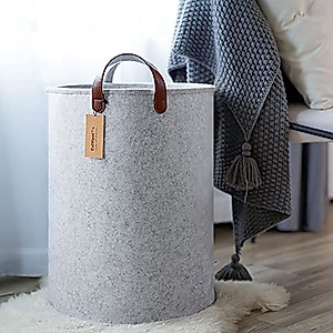 Large Laundry Hamper for Dirty Clothes, Cloths & Towels | Tall, Big Basket for Extra Loads | XL Size, Sturdy, Collapsible, Portable & Waterproof | Cute, Modern | Kids, Nursery, Girls, Baby