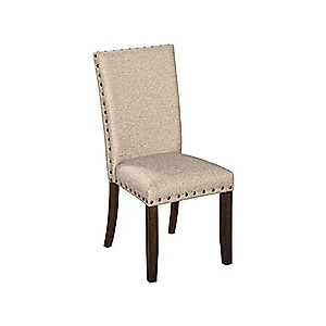 Signature Design by Ashley Rokane Dining Room Upholstered Chair Set of 2, Beige