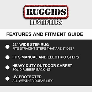 Prest-O-Fit 2-0420 Ruggids RV Step Rug Black Granite 23 In. Wide