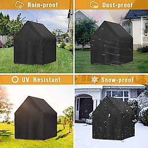 Andacar Outdoor Playhouse Cover, Waterproof Wooden Kids Playhouse Cover for Kids Outside Dustproof Play Houses Cover All-Weather Protector Black- 57" L x 57" W x 63" H