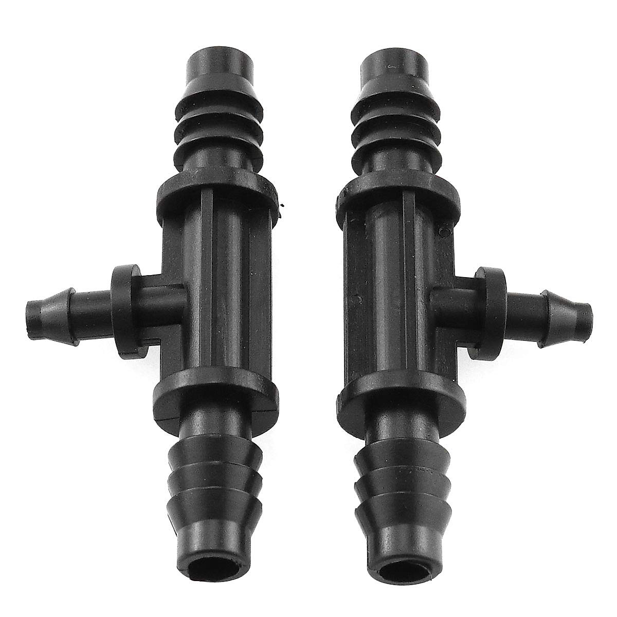 DGZZI Garden Hose Reducing Tee Barb Connector 10PCS Black 3/8 Inch to 1/4 Inch Greenhouse Drip Irrigation Water Splitter for 4 mm Drip Hose