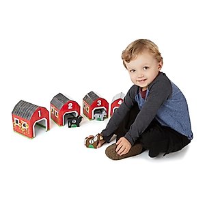 Melissa & Doug Nesting and Sorting Barns and Animals With 6 Numbered Barns and Matching Wooden Animals - Numbers Learning Toys, Sorting And Stacking Toys For Toddlers Ages 2+