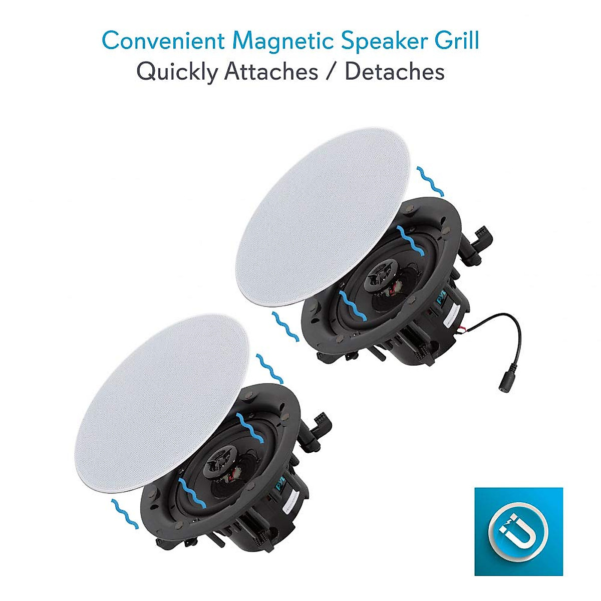 Pyle Ceiling and Wall Mount Speaker - Wireless Bluetooth 5.25” Dual 2-Way Audio Stereo Sound Subwoofer Kit with, 240 Watts, in-Wall & in-Ceiling Flush Mount for Home Surround System - Pyle PWRC55BT