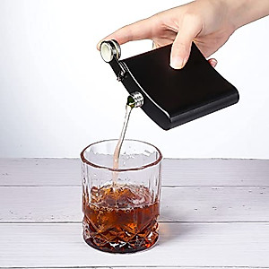 20 Pieces Stainless Steel Hip Flask Matte Black Flask Set Leak Proof Drinking Liquor Flask Metal Hip Flask with 20 Pieces Funnel for Men Women Drinking Alcohol Whiskey Wine Wedding Party Supply (6 oz)