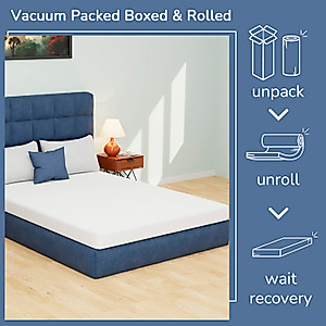 PayLessHere 5 Inch Full Green Tea Memory Foam Mattress Cooling Gel Infused Mattress,Medium Firm Mattresses Fiberglass Free/CertiPUR-US Certified/Bed-in-a-Box/Pressure Relieving Full Size,White