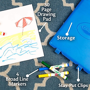 Crayola Color Wonder Stow & Go, Mess Free Coloring, at Home Activities for Kids, Gift, 34 Piece, Blue