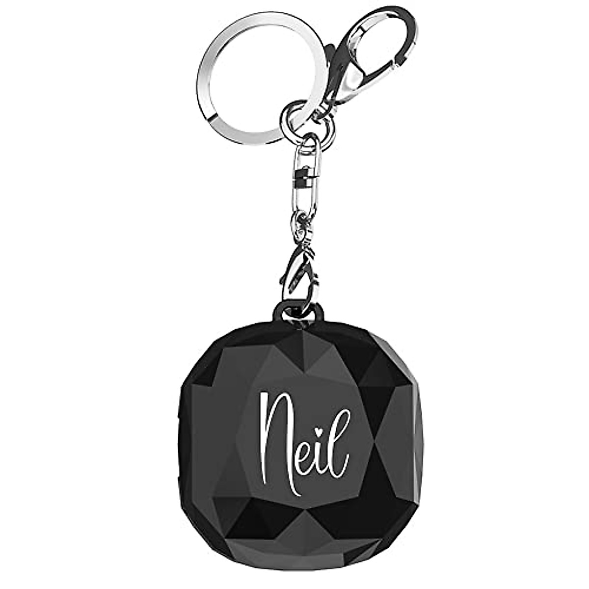 AIPNIS Personalized Clear Case Compatible for Galaxy Buds 2 Case/Galaxy Buds Pro Case,Galaxy Buds Live Case, Custom Name Transparent TPU Hard Shell Case Gift,with Keychain (Black)