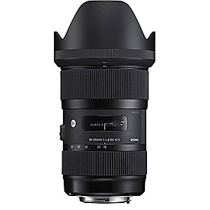 Sigma 18-35mm F1.8 Art DC HSM Lens for Canon DSLR Cameras (210101) USB Dock + 64GB SD Card & Advanced Holiday Photo & Travel Bundle (6 Items)