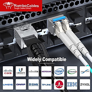 RamboCables SFP+ DAC Cable, (9.8ft/3m) 10G SFP+ Twinax Cable, Direct Attach Copper Passive Cable,for Cisco SFP-H10GB-CU3M, Meraki,Ubiquiti UniFi and More, Length Options: 0.3m-7m