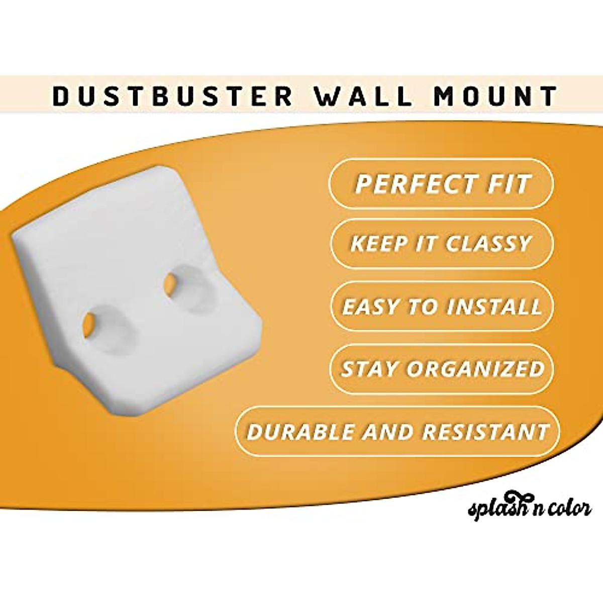 SplashNColor Wall Mount Hanger Hooks Compatible with Black and Decker Dustbuster Hand and Vacuum Cordless Rechargeable CHV1410L