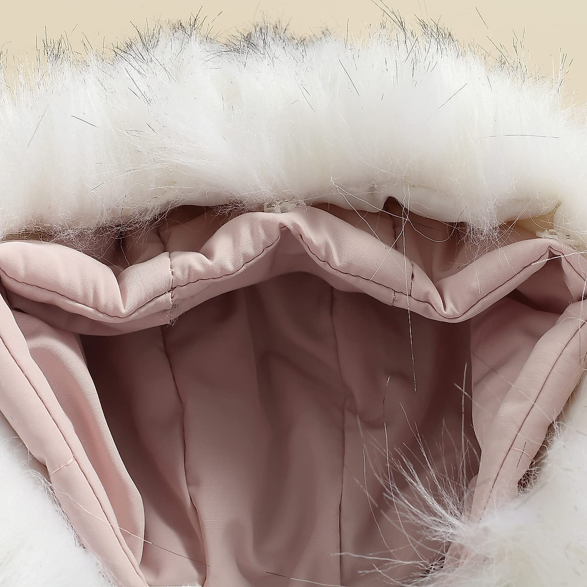 WALLARENEAR Infant Baby Boys Girls Winter Snowsuit Romper Hoodied Footie Outwear Toddler Jumpsuit Down Coat Jacket with Gloves (Pink, 12-18 Months)