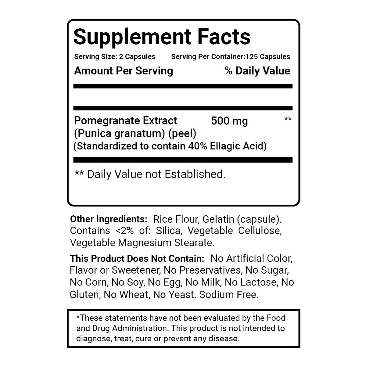 Best Naturals Pomegranate Extract 250 mg 250 Capsules