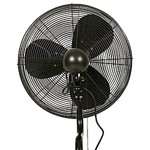 Durafan 24" Indoor/Outdoor Large Oscillating Wall Mount Fan - Black - 32" x 26" Mounting Space Needed