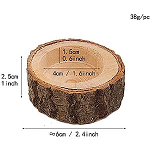 Yikko Tea Light Candle Holders, Personalized Wooden Votive Tealight Holder for Wedding Centerpieces for Table, Halloween |Christmas Party |Valentine's Day |Home Decoration - 12pcs (2.36Wx0.98H)