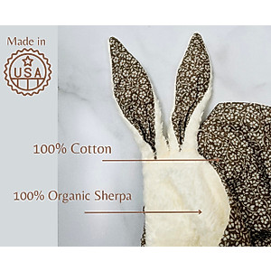 Leyl&Ari Plush Lovey, Bunny Ear Security Blankie, Soft Premium Quality, Gender Neutral Unisex Gift, Made in USA