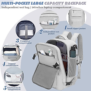 Travel Backpack,Lightweight School Backpack for Student Teenagers,Waterproof Classsic Basic Bag for Women Men Everyday,Carry On Hand Luggage Daypack for Flight,USB Port,Shoe Compartment