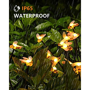 Otdair Solar Lights for Outside Garden,New-Upgraded 4 Pack Solar Lights Outdoor Waterproof,Outdoor Lights Solar Powered Bee Lights,Garden Lights Solar Outdoor for Backyard Garden Warm 8LED