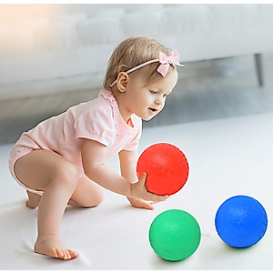 5 Inch Playground Balls, Set of 3 Mini Sports Balls for Soft Play, Rubber Dodge Balls for Indoor and Outdoor Use, Inflated Bouncy Easy Grip for Kids and Toddlers