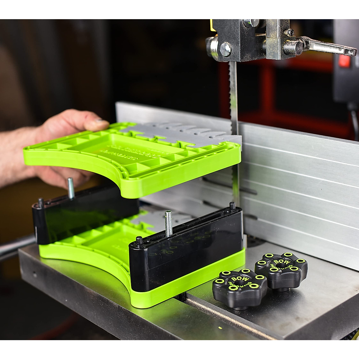 BOW Products FeatherDUO FP3 - Featherboard for Table Saws, Router Tables and Band Saws - Stackable Feather Board with EVA Feathers for Taller Material Feeds - Woodworking Tools and Safety Accessories