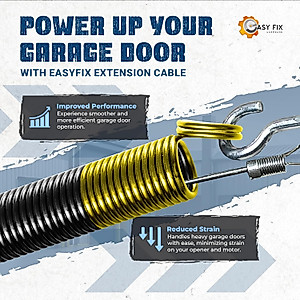 Easy Fix Hardware 180 lb. Heavy-Duty Double-Looped Garage Door Extension Spring (2-Pack) - Gold | Springs for Overhead Garage Door Hardware Repair | Minimum 30,000 Cycles for 7' Feet Garage Door