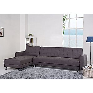 Gold Sparrow Frankfort Convertible Sectional Sofa Bed, Gray