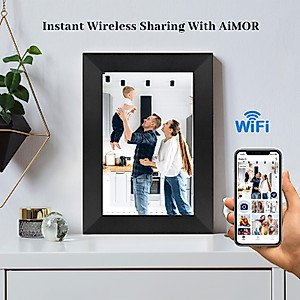 Anna Bella Digital Picture Frame 8 Inch WiFi Digital Photo Frame IPS HD Touch Screen, Smart Cloud Photo Frame with 16GB Storage Share Photos and Videos Via AiMOR App Anytime Anywhere