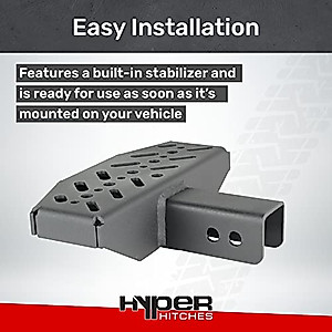 Hyper Hitches 12" Hitch Step Model # HS-12 | Hitch Step | Truck Hitch Step 100% Made in The USA | Rear Bumper Guard Protector | with Built in Stabilizer (2" Receiver)