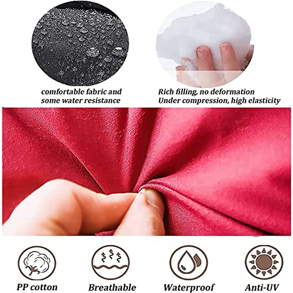 HERMJ Non-Slip Rocking Cushions for Living,Office,Dining Room or Nursery Use,Tufted 2 Piece Set,17"x17"and Seat Back 21"x17" Excluding Chairs