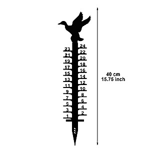 Woodworking Setup Gauge Gift 24cm Snowflake Snow Measuring Instrument Snowmobile Snow Measuring Instrument Metal Snow Measuring Ruler Outdoor Garden Ornament Magnetic Tape (Black, One Size)