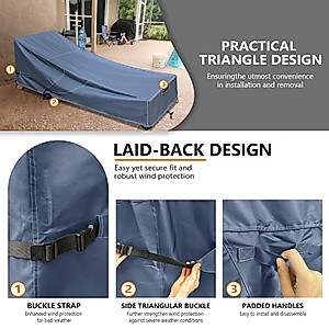 HWmatyCover Waterproof Patio Furniture Covers with Sealed Seam Heavy Duty Outdoor Chaise Lounge Covers 1Pack - 75.9" Wx 30" D x 25.9" H, Grey (M)